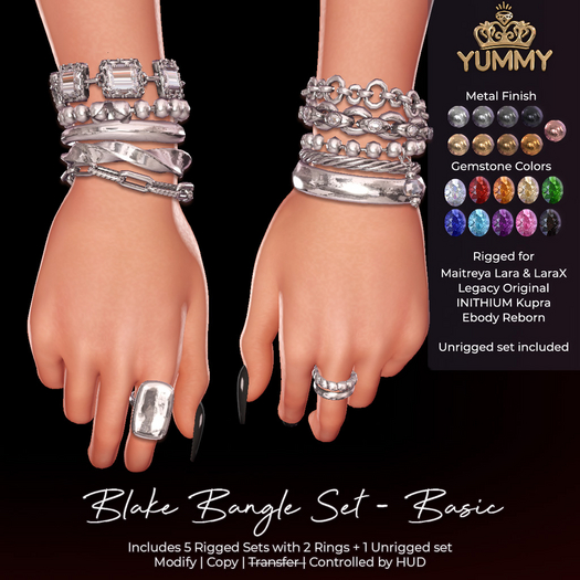 Second Life Marketplace Yummy Blake Bangle Set Basic
